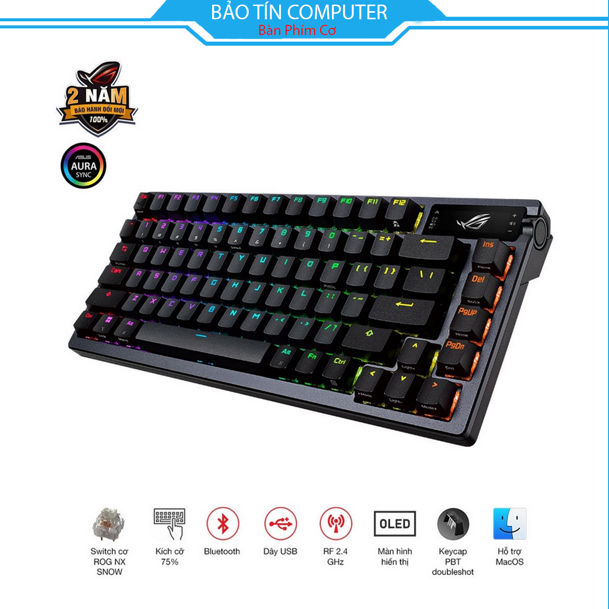 Bàn phím cơ Asus ROG Azoth Wireless NX Red switch